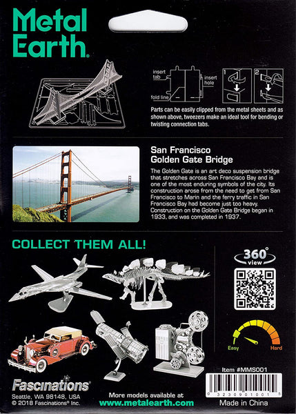 Fascinations Metal Earth, Golden Gate Bridge Construction Toy – GP Models